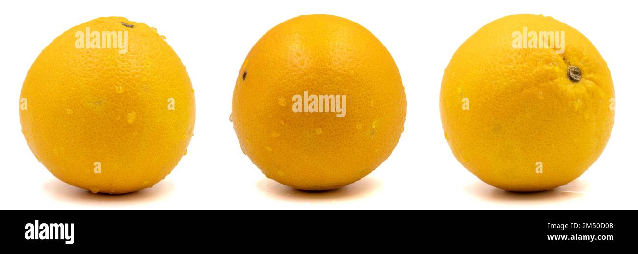 Set of orange images. Orange isolated on a white background. Clipping ...