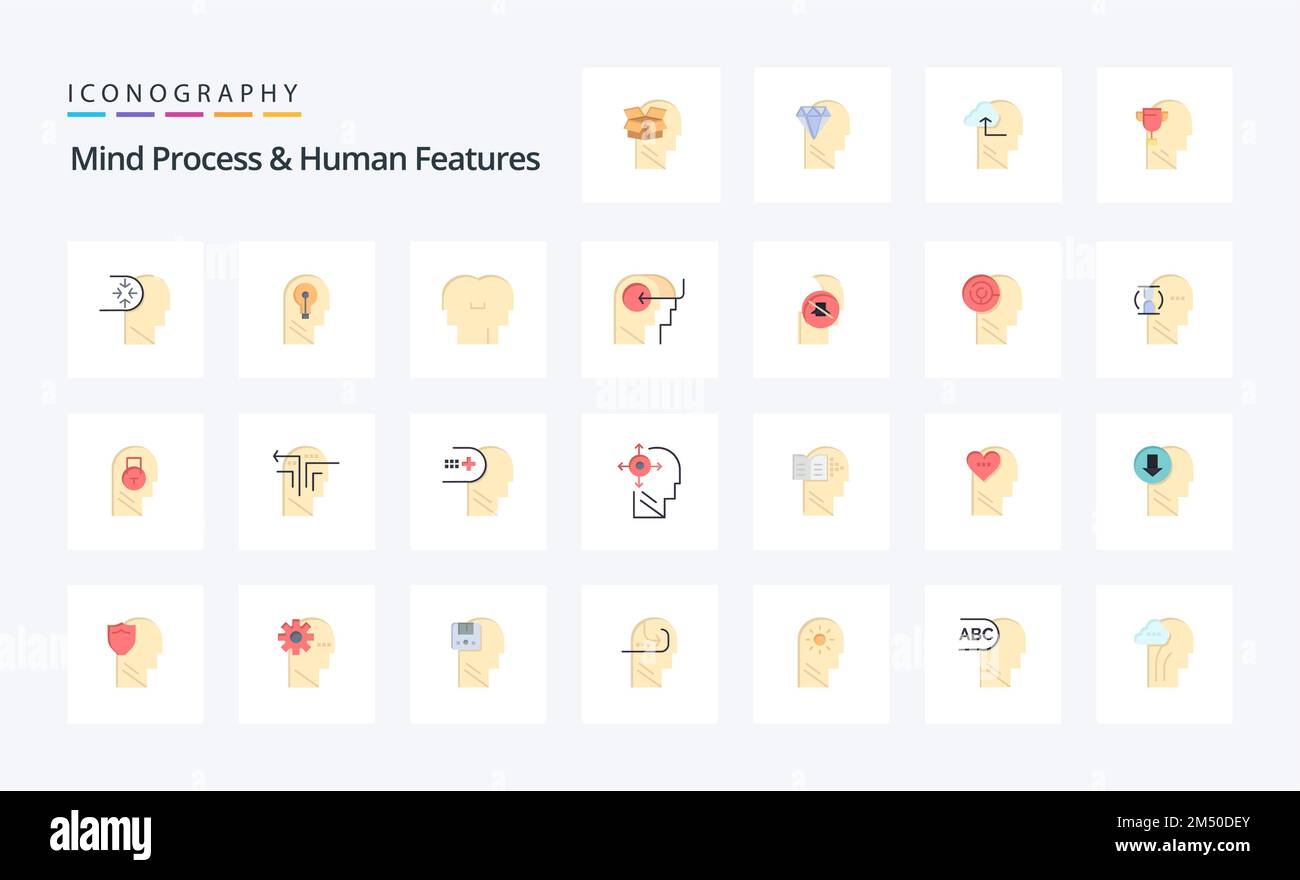 Mind process and human features Stock Vector Images - Alamy