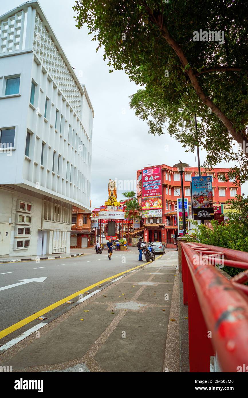 A vertical shot of Jonker Street with beautiful old buildings seen in ...