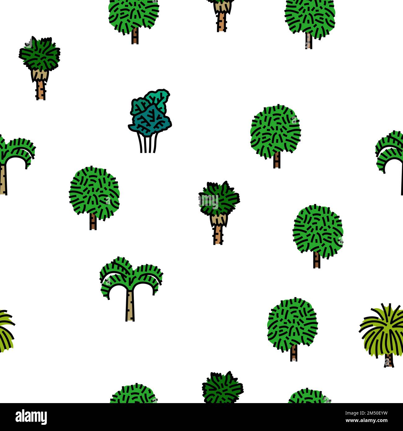 palm oil tree leaf plant vector seamless pattern Stock Vector Image ...