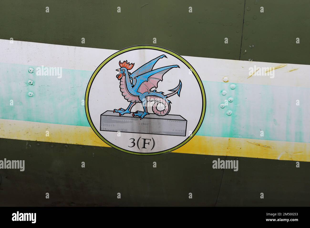 Emblem of the Royal Air Force 3(F) Fighter Squadron at the Gatwick ...