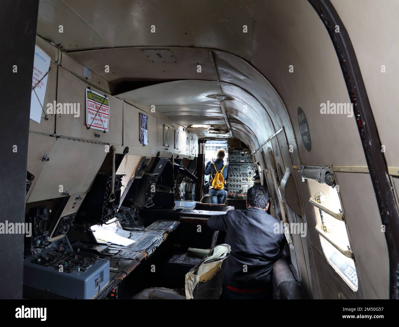 Interior of a Shackleton Mk 3 at the Gatwick Aviation museum, Charlwood ...