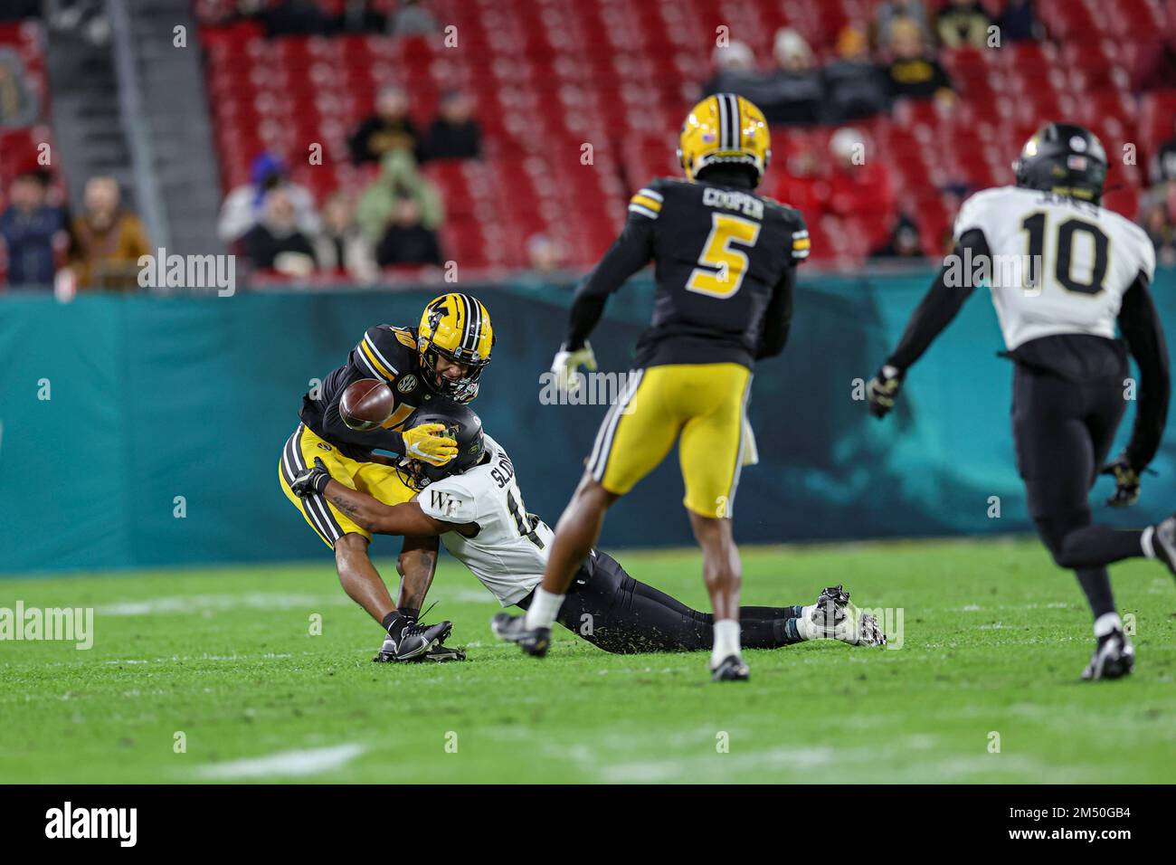Tampa Bay, FL USA; Wake Forest Demon Deacons defensive back Evan Slocum ...