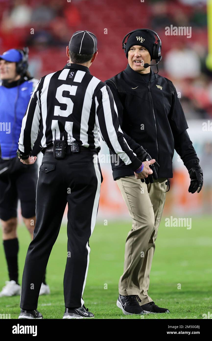 Tampa Bay, FL USA; Wake Forest Demon Deacons head coach Dave Clawson ...