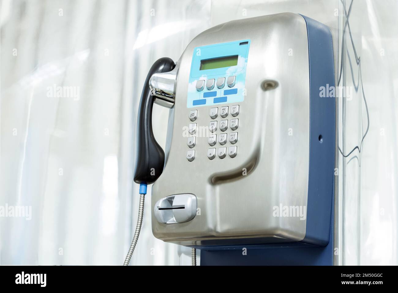 close view of a public telephone booth Stock Photo - Alamy