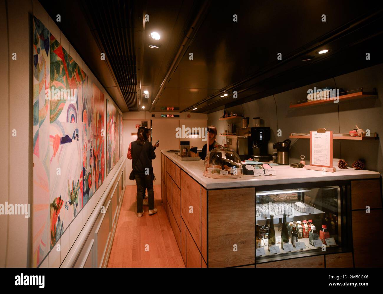 Gunma, Japan - Nov 9, 2019. The bar serves drinks and snacks on Genbi ...