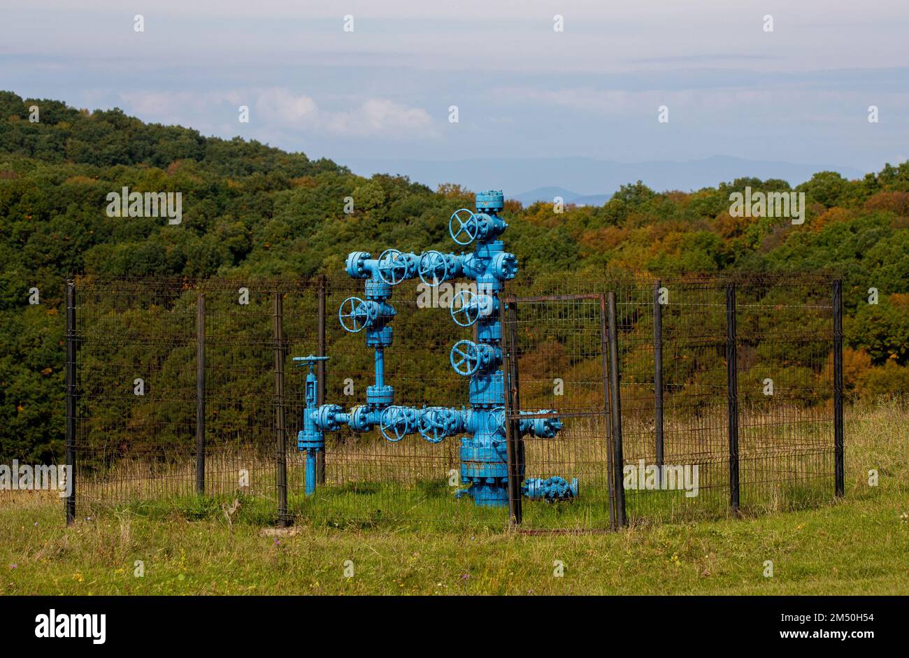 An industrial methane gas capture installation in the field Stock Photo ...