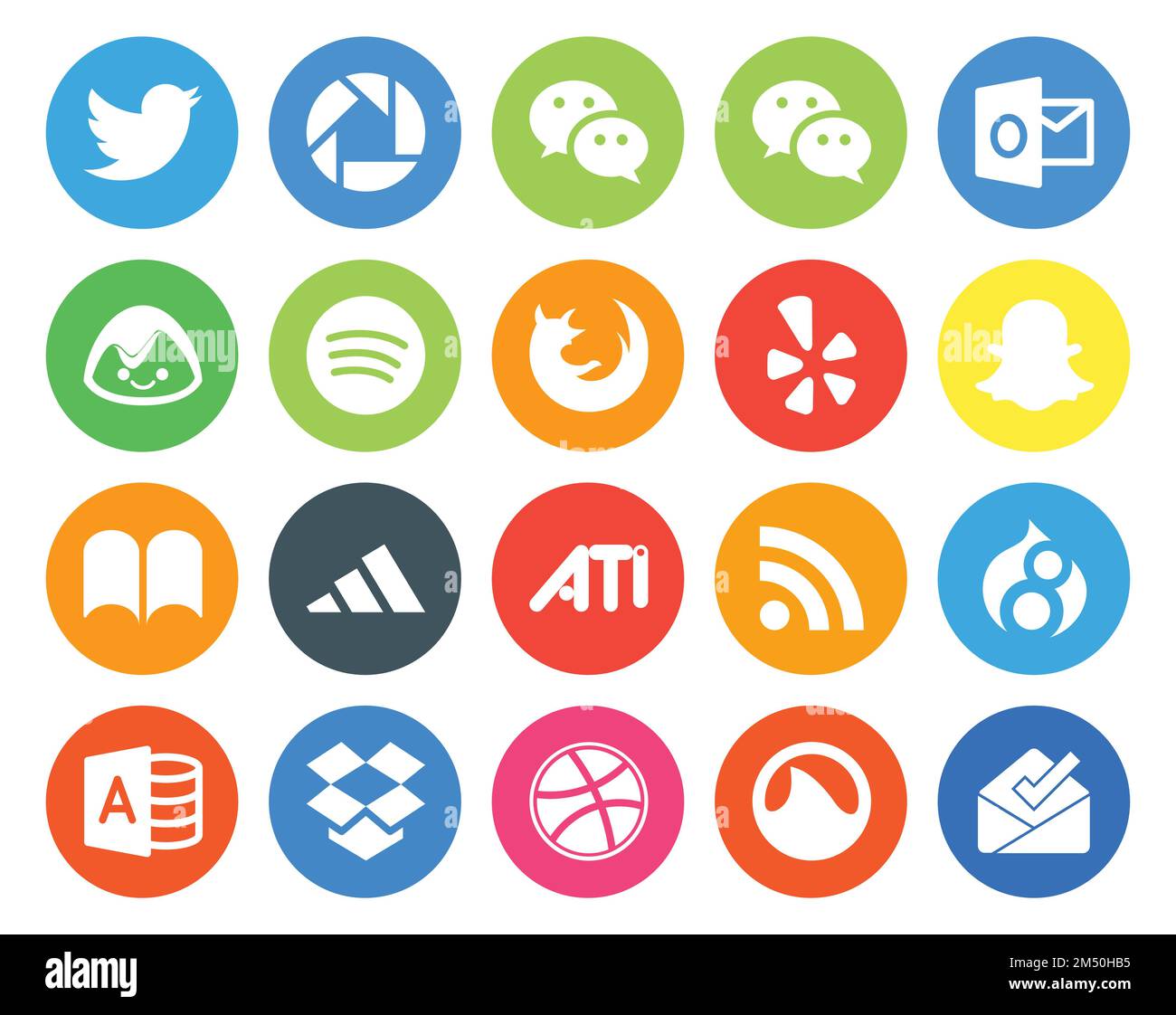 20 Social Media Icon Pack Including microsoft access. rss. firefox. ati ...