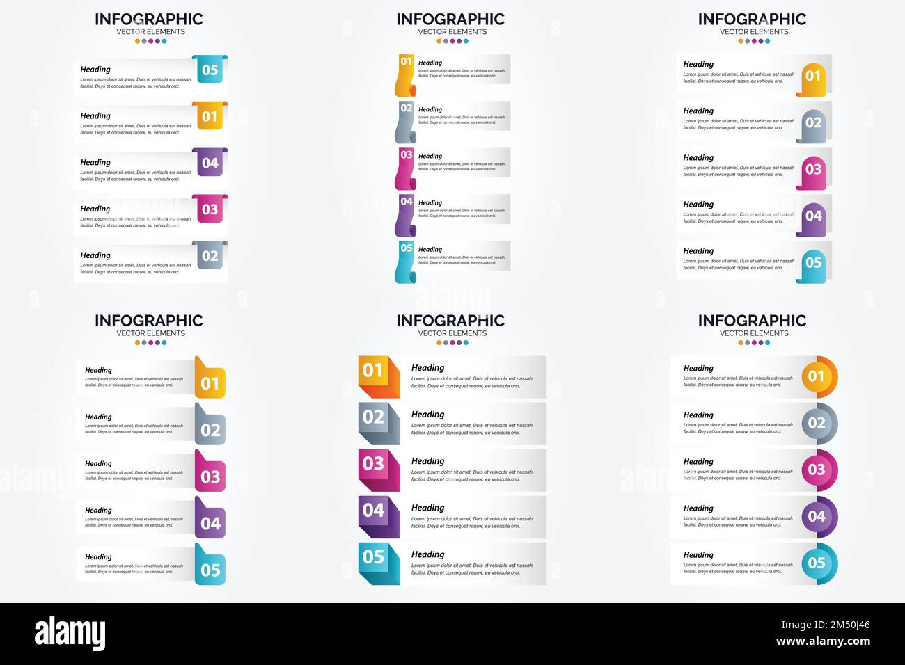Illustrate complex ideas with six vector infographics and cycle ...