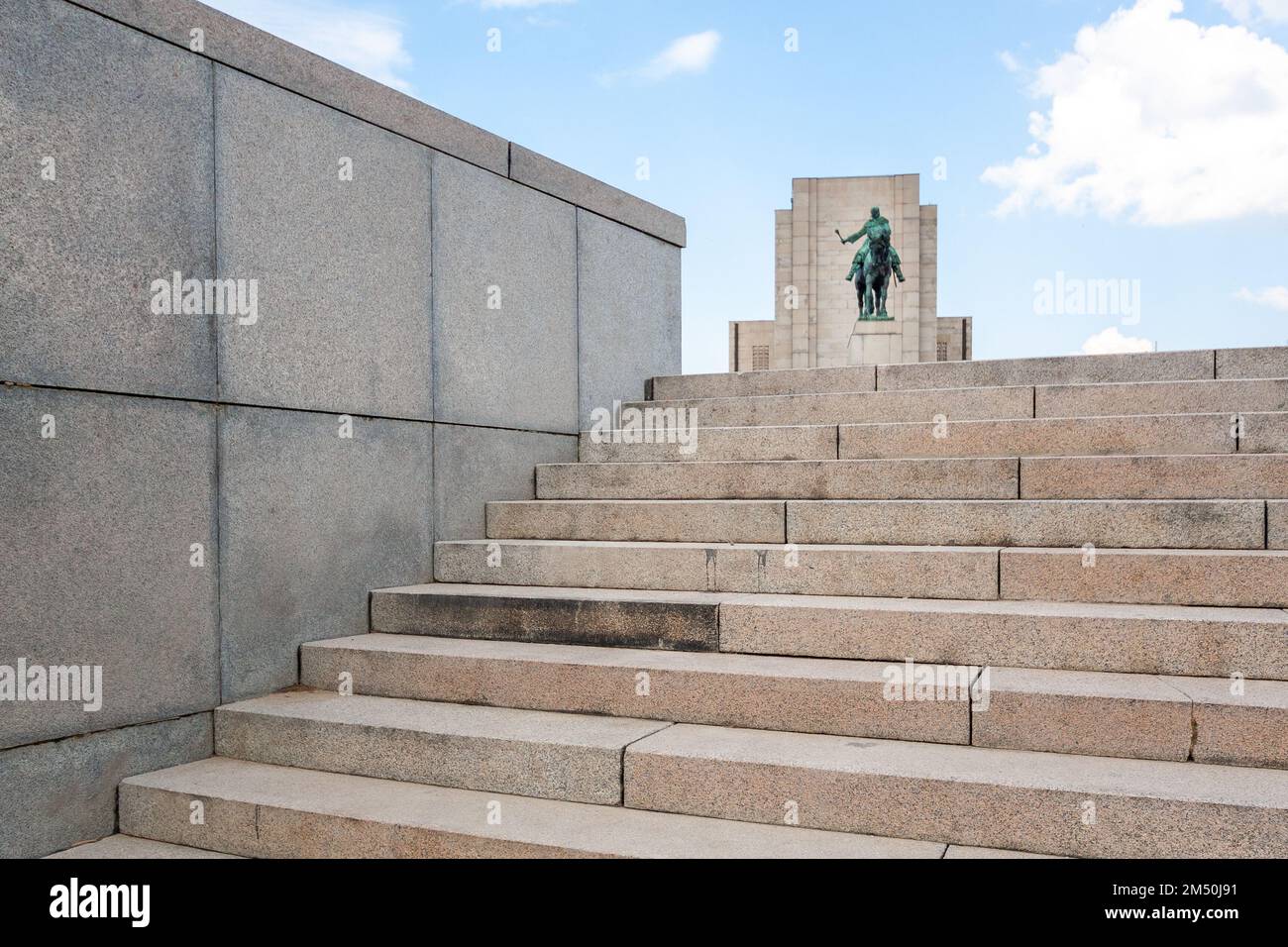 The equestrian statue of Jan Zizka at the National Memorial on Vitkov ...