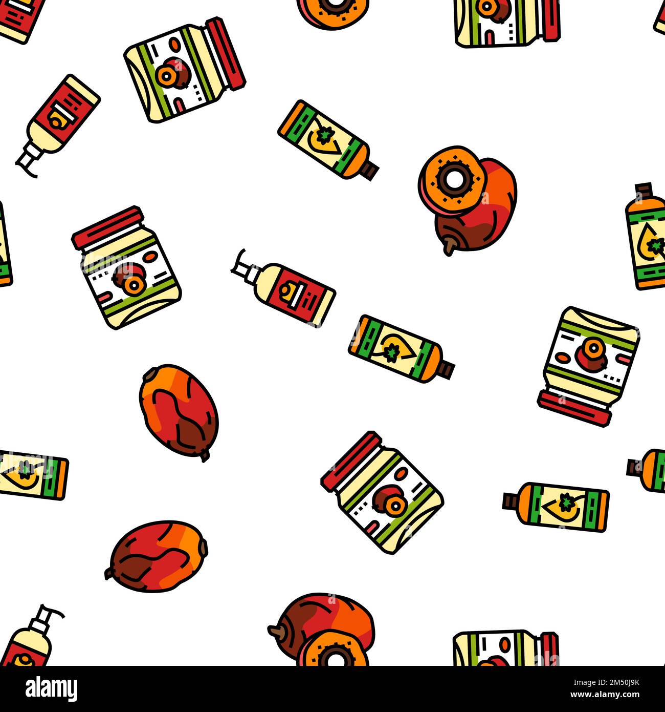 palm oil tree leaf plant vector seamless pattern Stock Vector Image ...