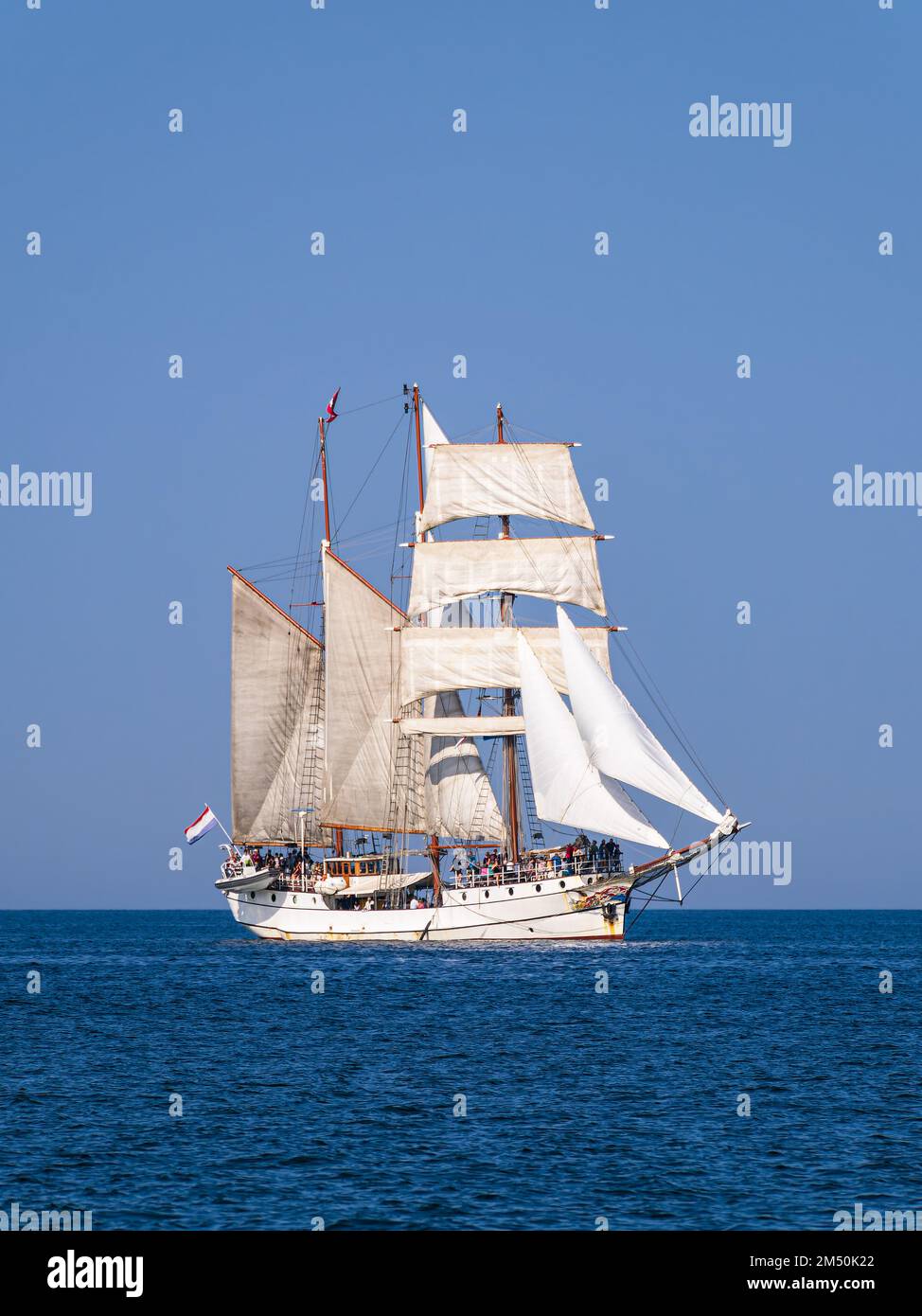 Sailing Ship On The Baltic Sea During The Hanse Sail In Rostock Stock ...