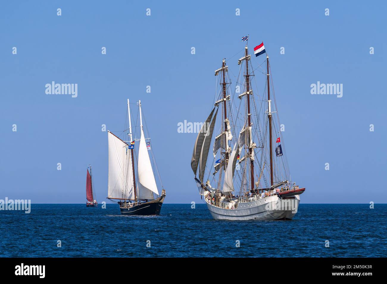 Sailing Ships On The Baltic Sea During The Hanse Sail In Rostock Stock ...