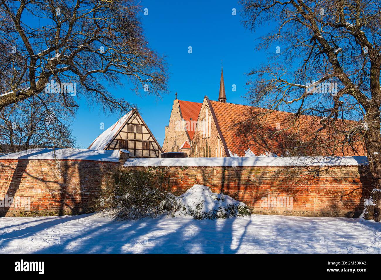 View Of The Holy Cross Monastery In Winter In The Hanseatic City Of ...