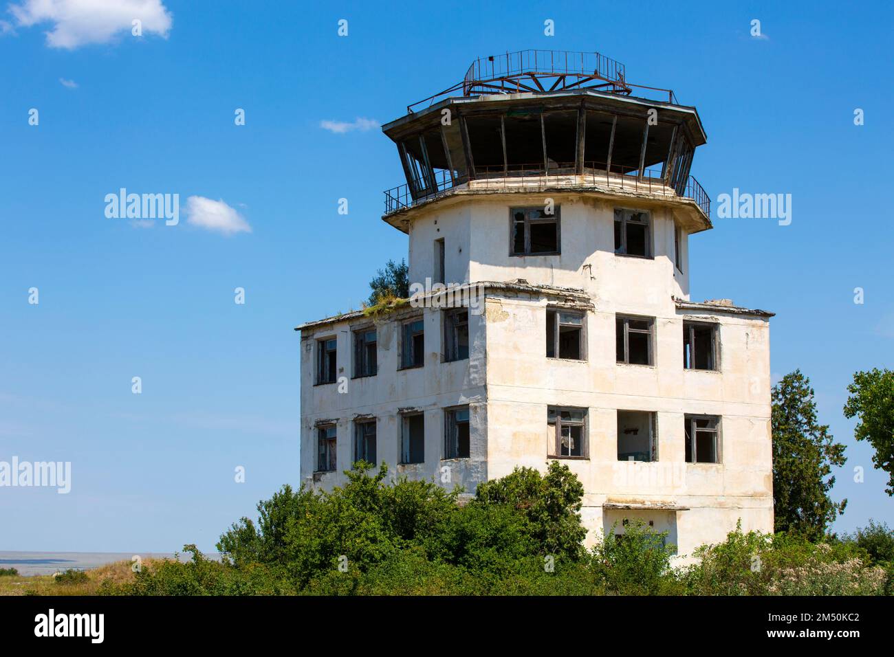 The old abandoned control tower at the old airport Stock Photo - Alamy