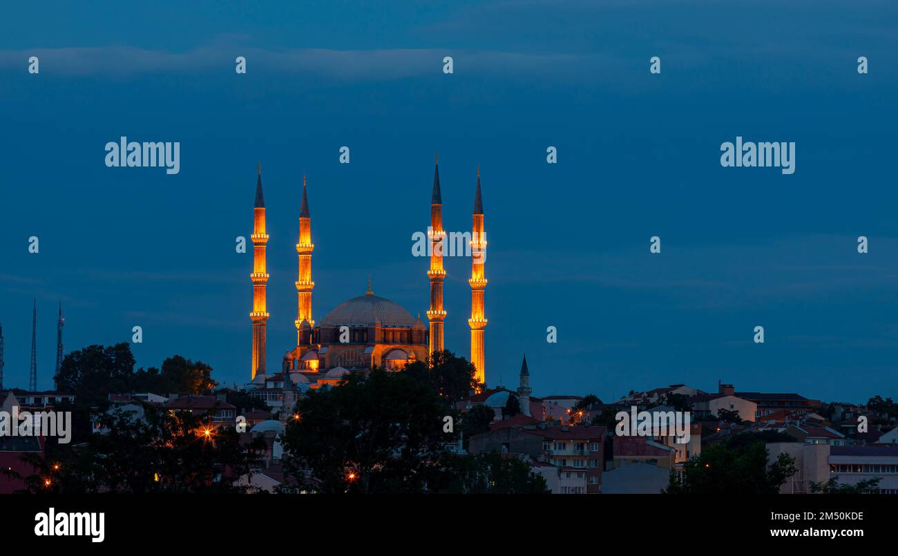 Selimiye Mosque exterior view in Edirne City of Turkey. Edirne was ...