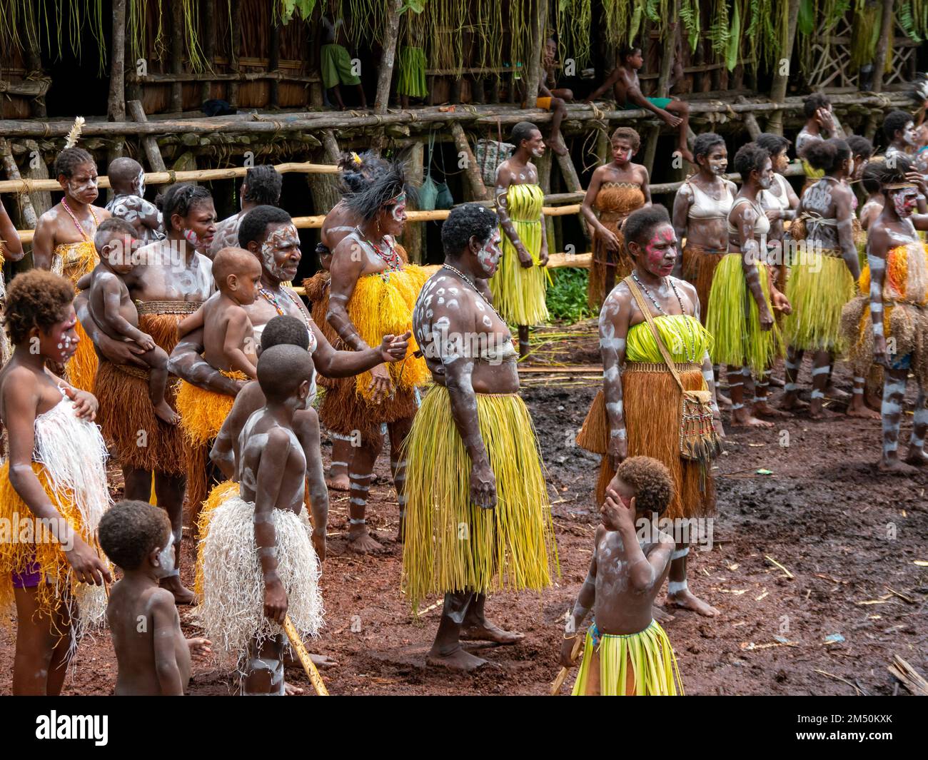 Canoe welcome to the Pem Village in the Asmat region of South Papua ...
