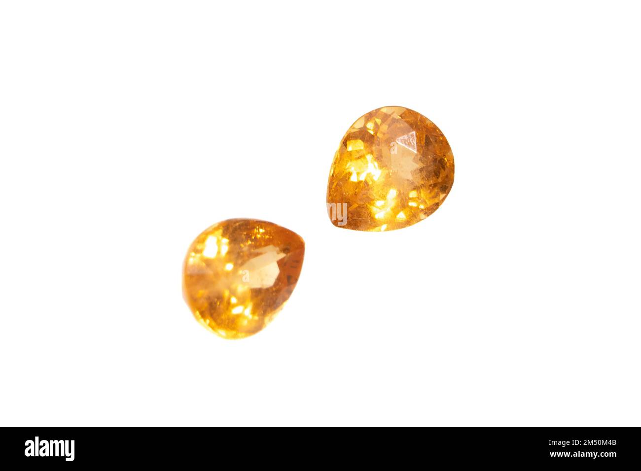Natural spessartine garnet gemstone isolated on the white background ...