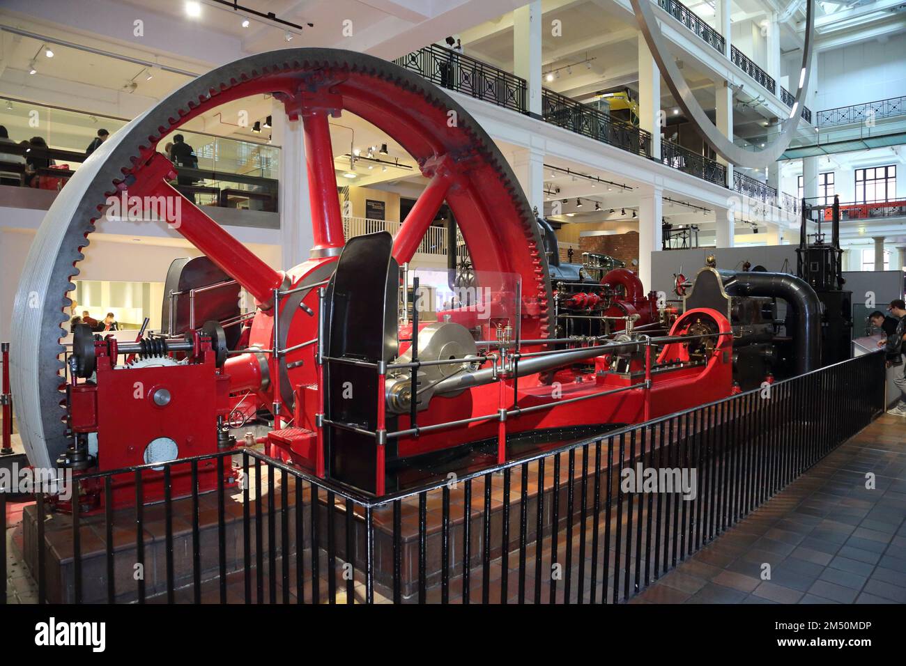 A giant steam engine in the Energy Hall at the Science Museum, London ...