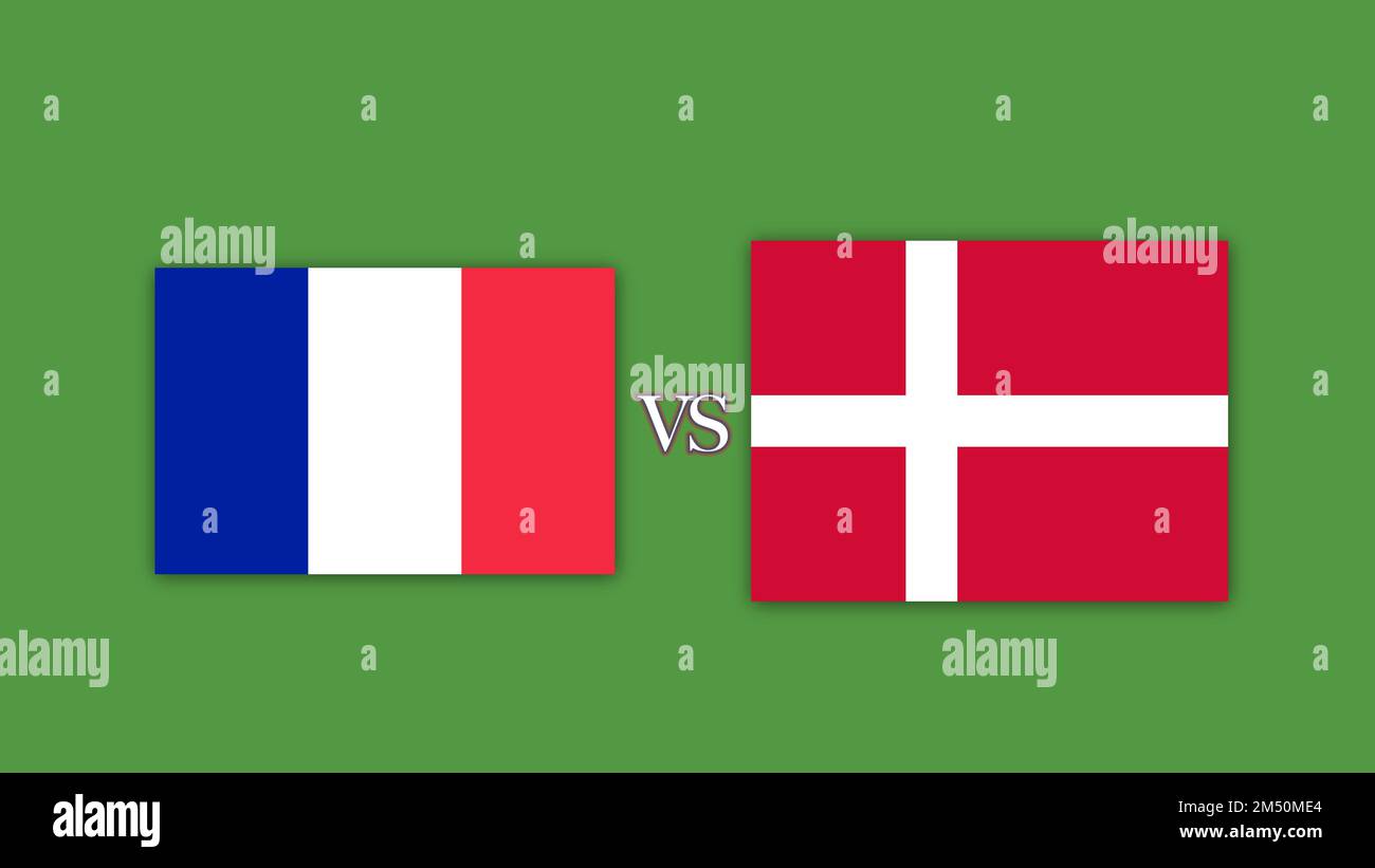France vs Denmark Football Match Design Element Stock Photo - Alamy