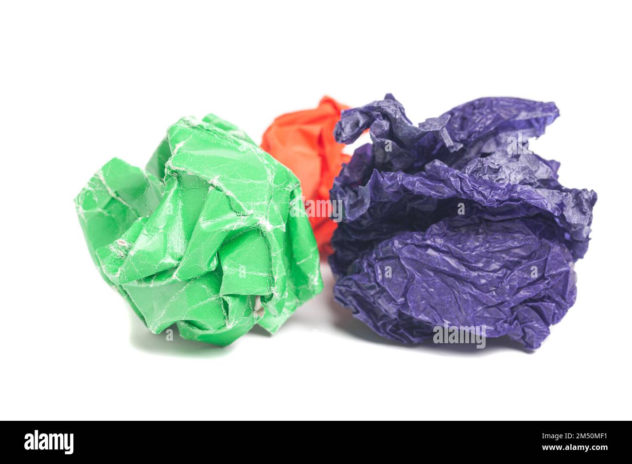 colorful crumpled paper balls isolated on white Stock Photo - Alamy