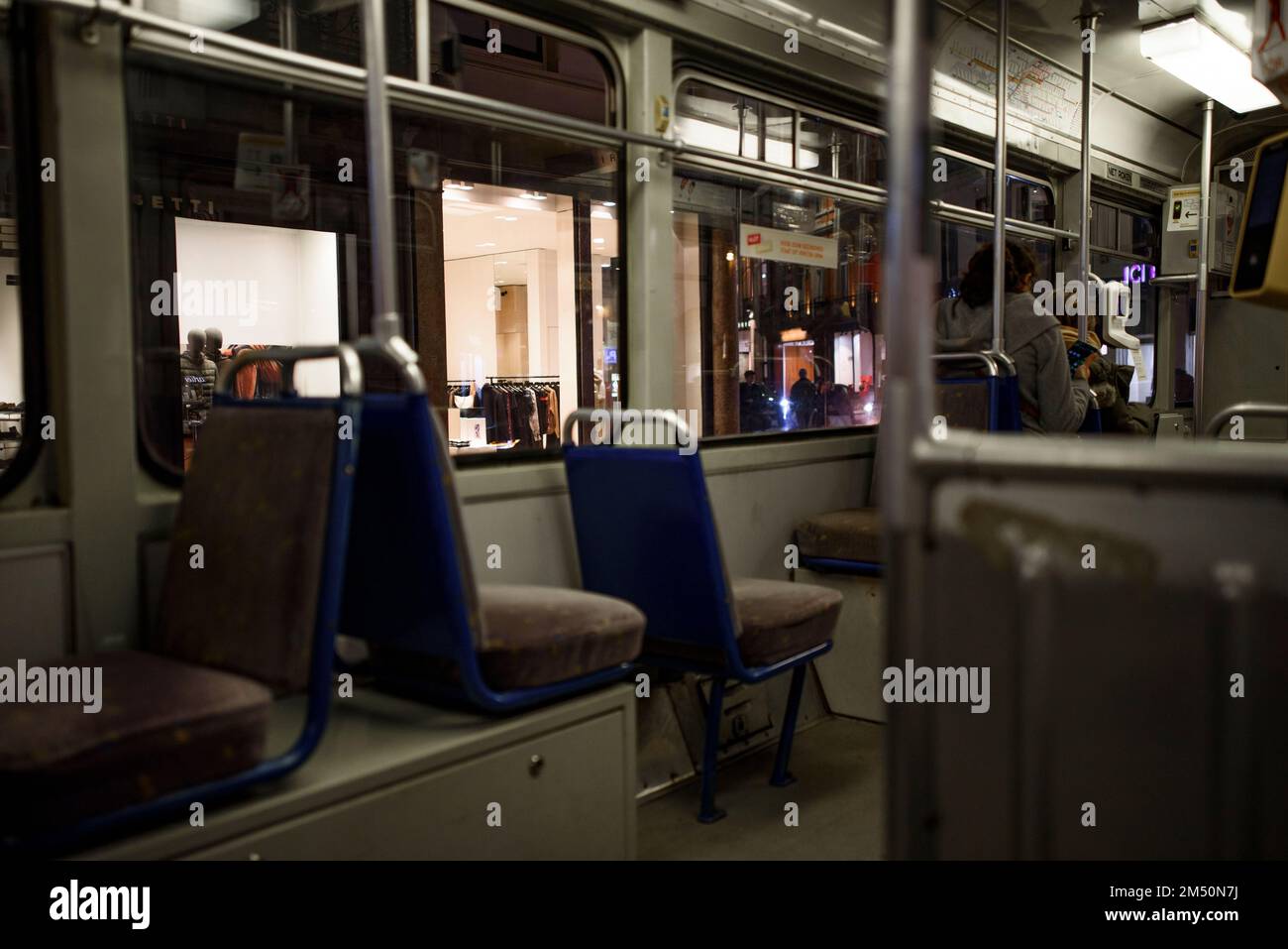 Modern tram interior hi-res stock photography and images - Alamy