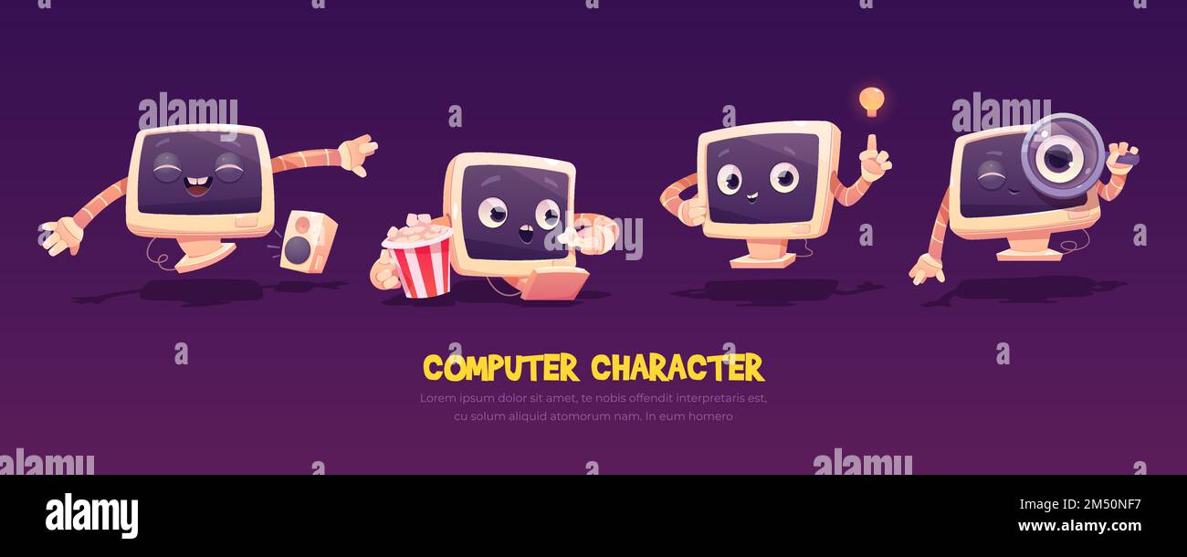 Cartoon computer hi-res stock photography and images - Alamy