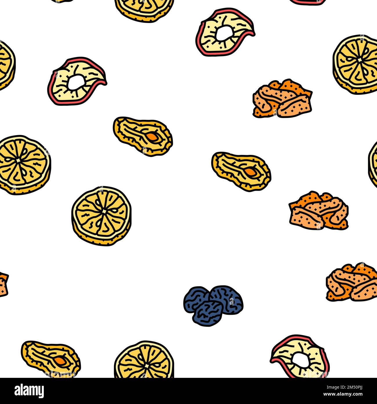 dried fruit healthy snack vector seamless pattern Stock Vector Image ...