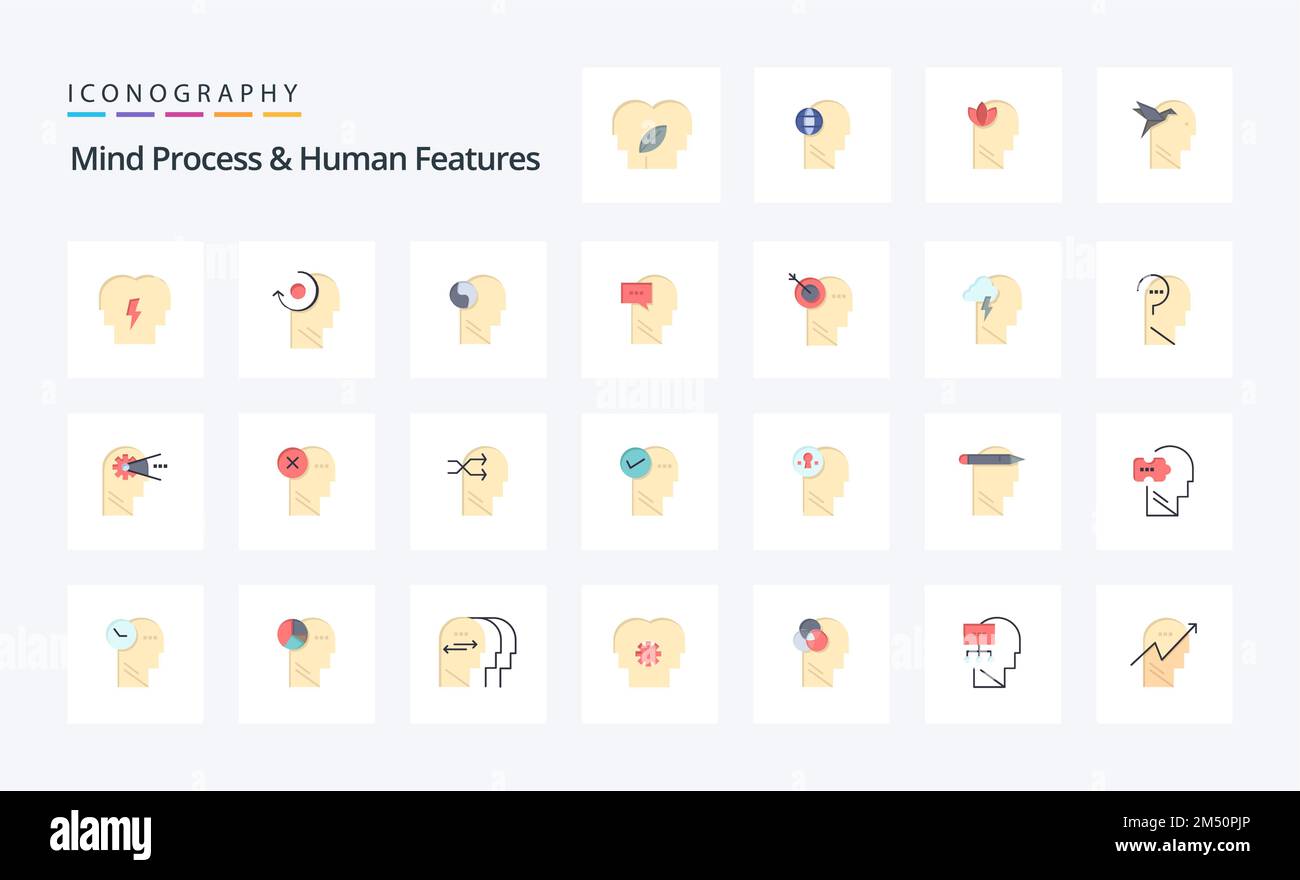 Mind process and human features Stock Vector Images - Alamy