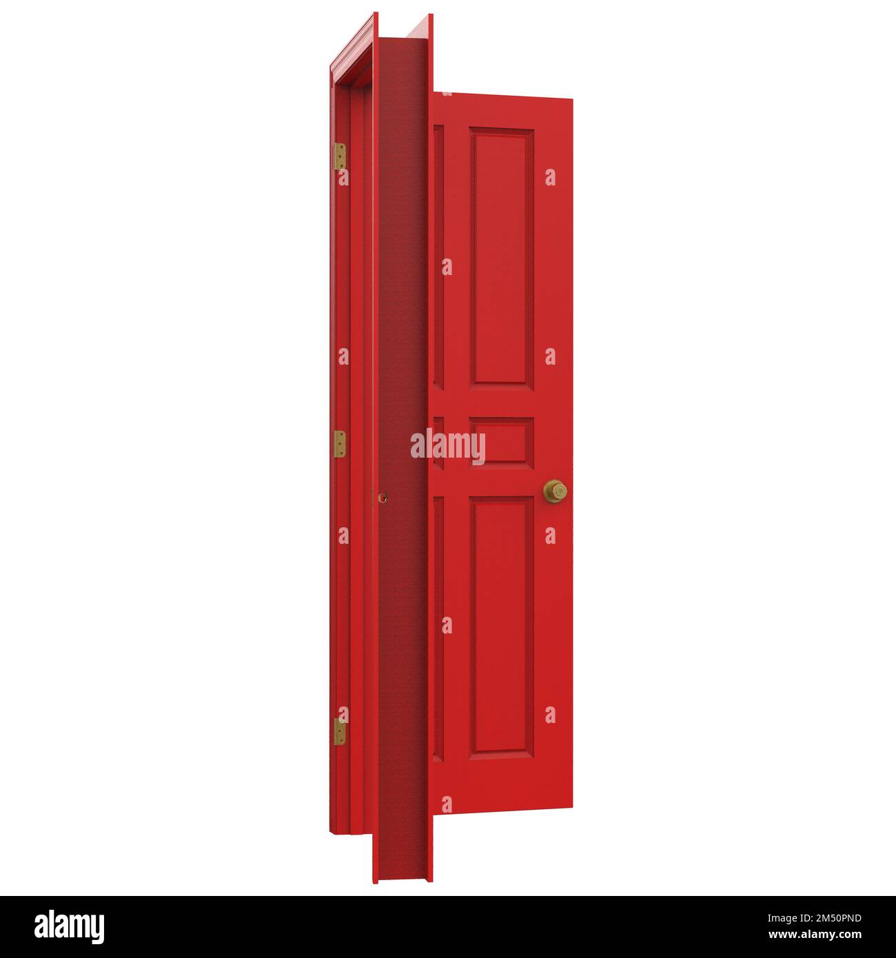 open isolated red interior door closed 3d illustration rendering Stock ...