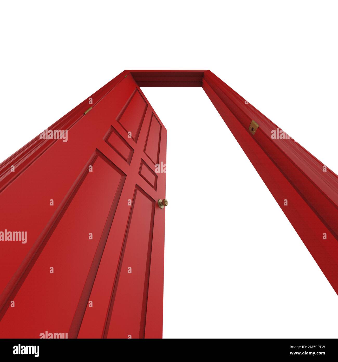 open isolated red interior door closed 3d illustration rendering Stock ...