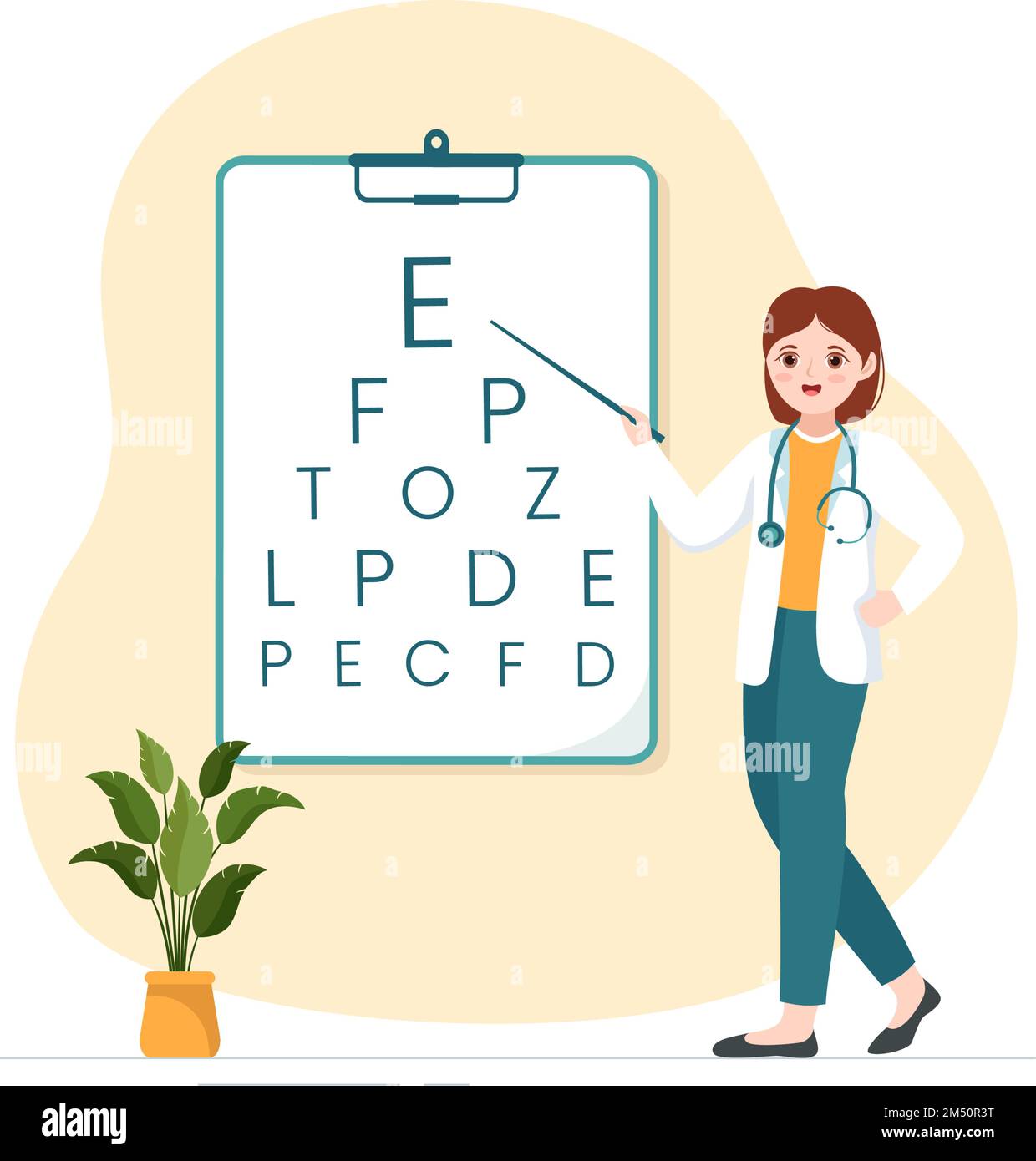 Optometrist with Ophthalmologist Checks Patient Sight, Optical Eye Test ...