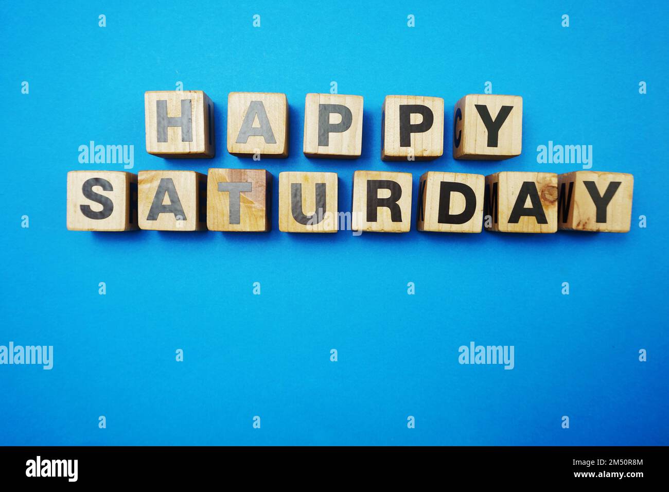 Happy Saturday alphabet letter with space copy on blue background Stock ...