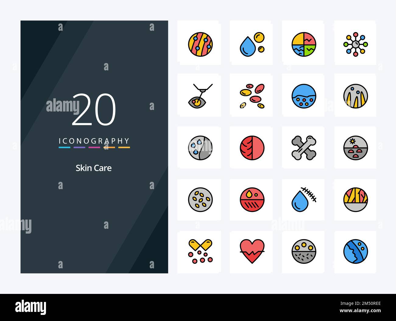 20 Skin line Filled icon for presentation Stock Vector Image & Art - Alamy