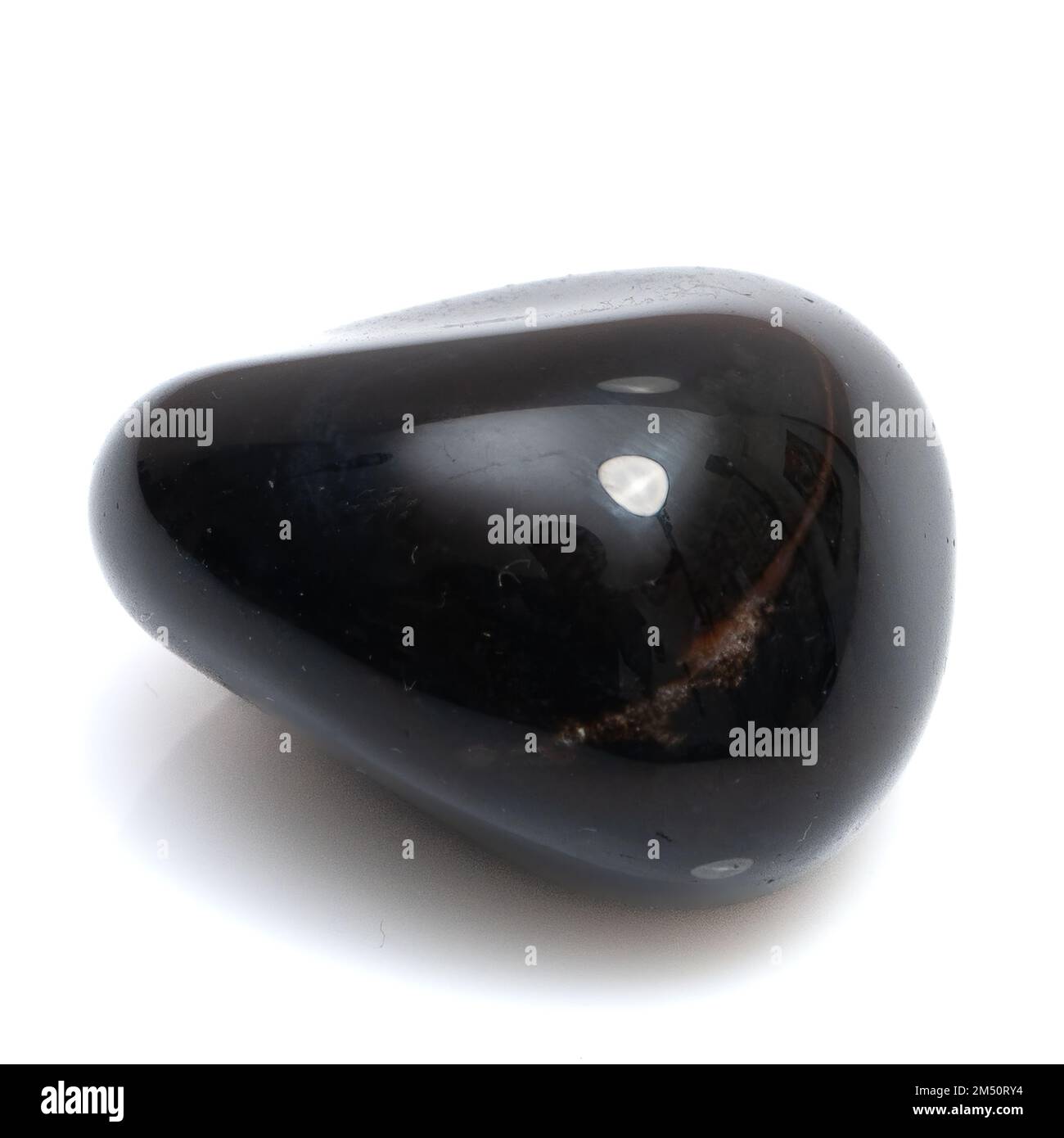 Natural gemstone black onyx isolated on the white background Stock ...