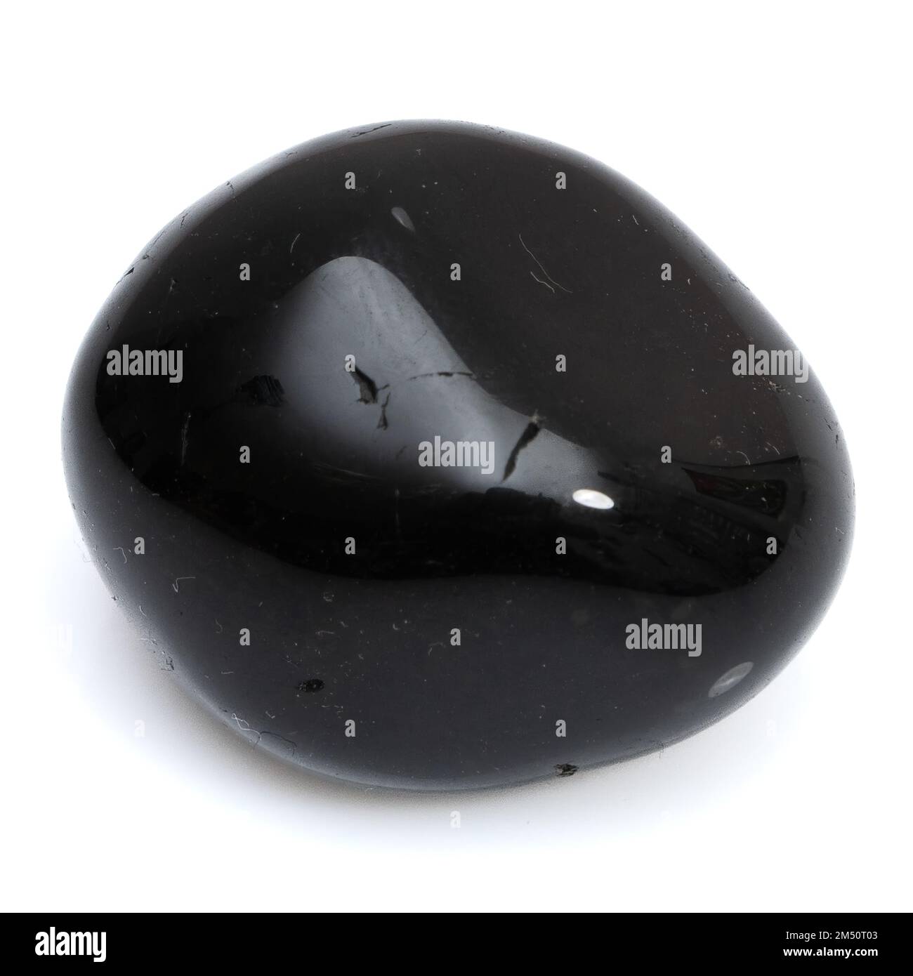 Natural gemstone black onyx isolated on the white background Stock ...