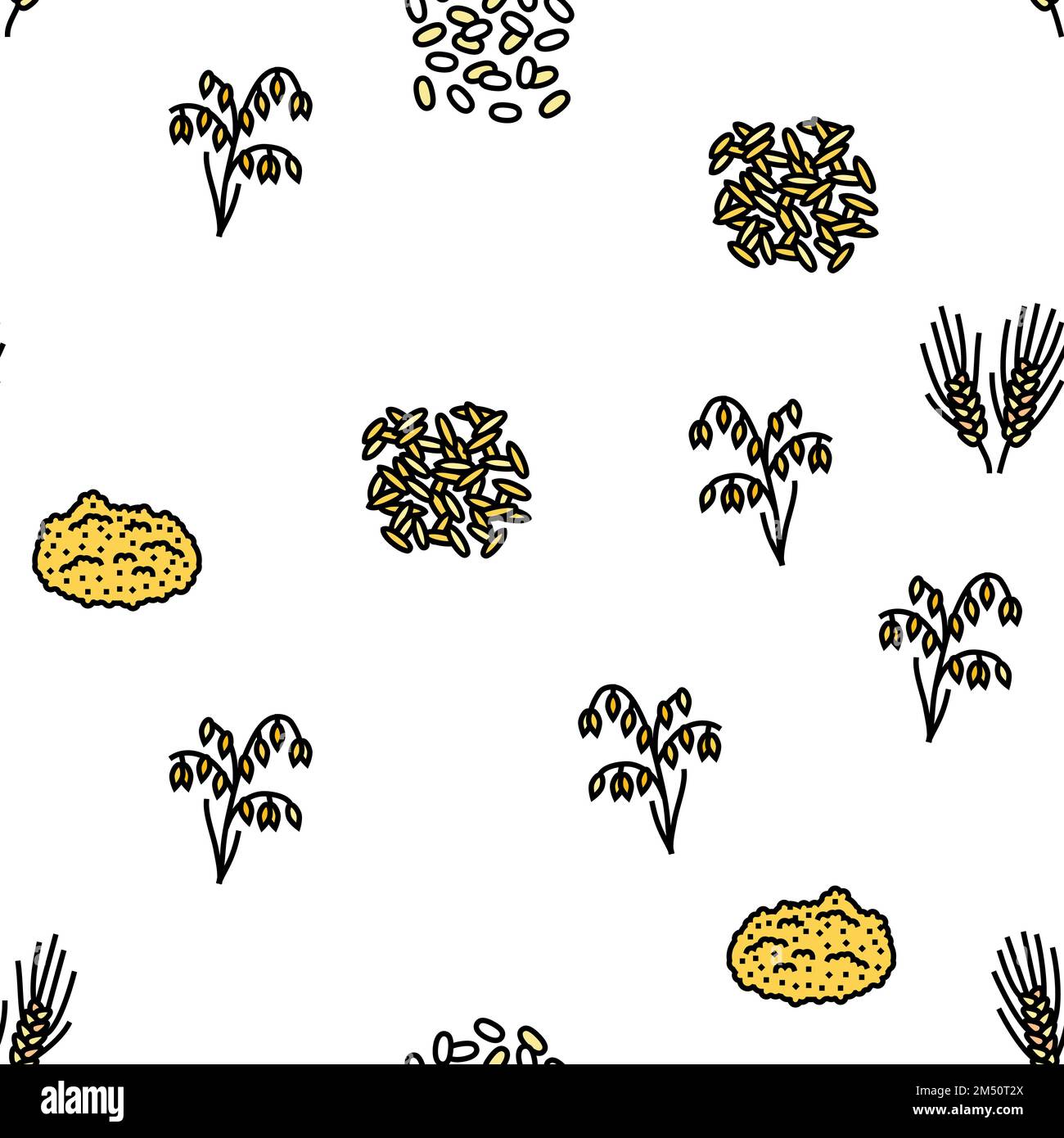 cereal plant healthy food vector seamless pattern Stock Vector Image ...