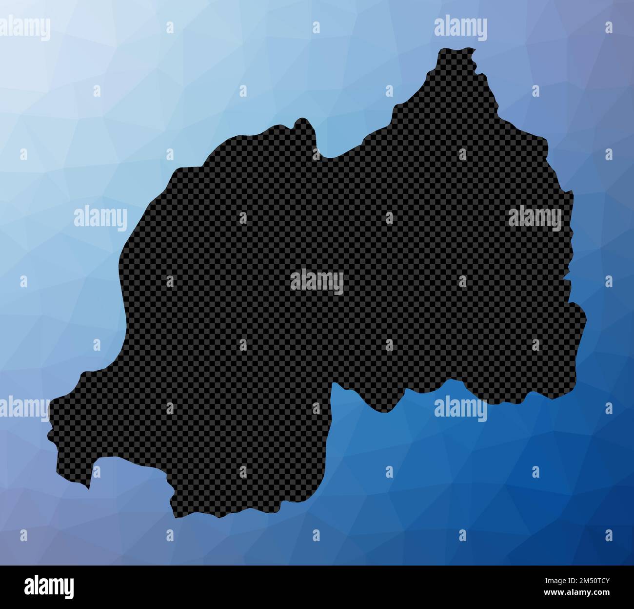 Rwanda geometric map. Stencil shape of Rwanda in low poly style ...