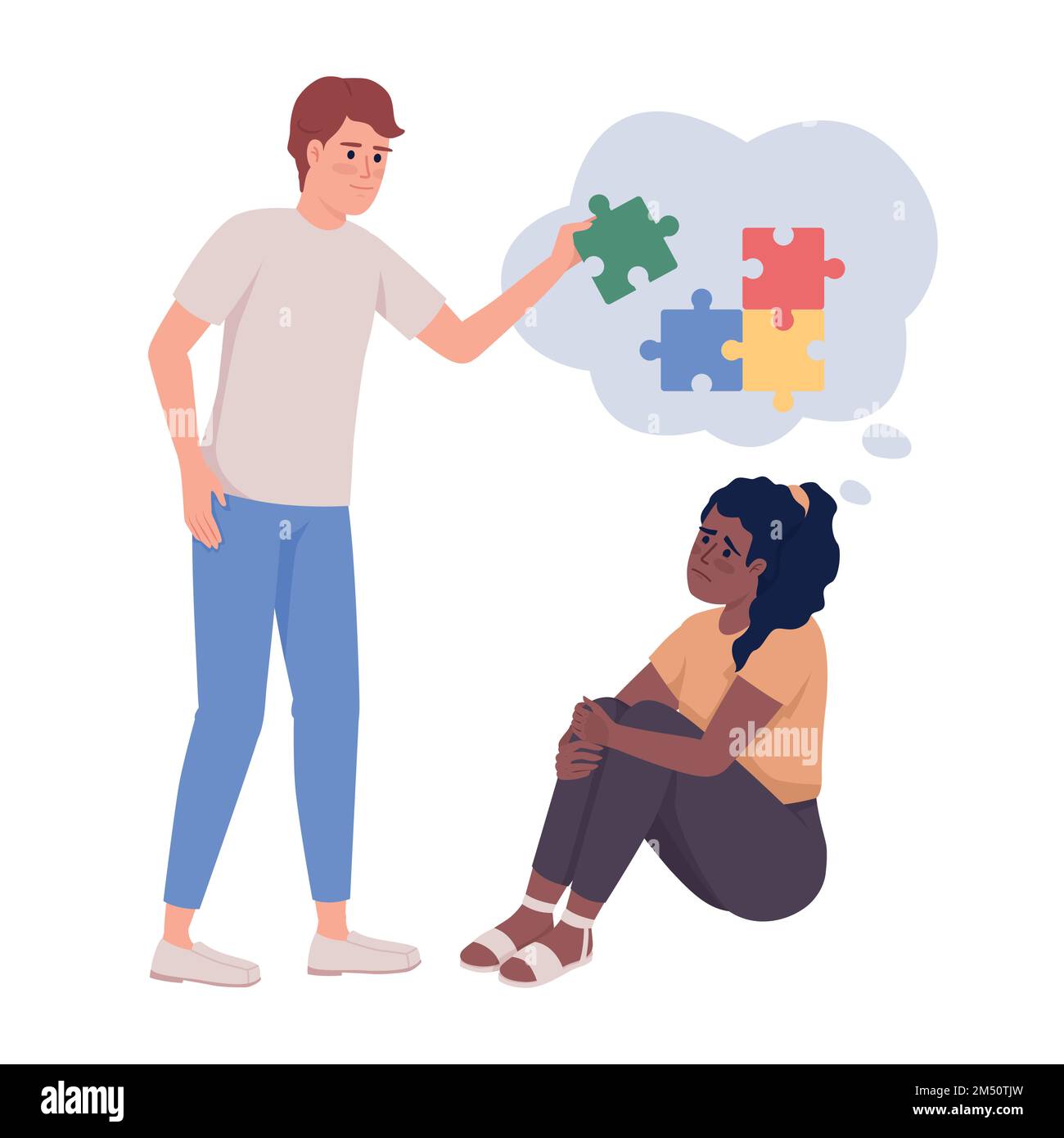Friendly relationship flat design Stock Vector Images - Alamy