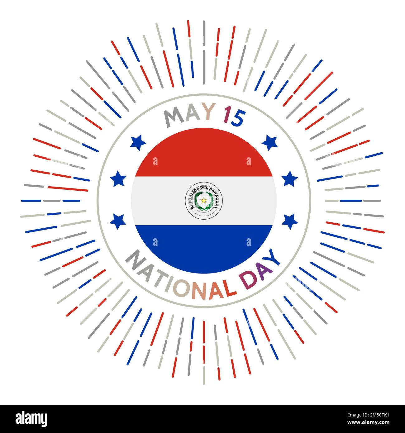 Paraguay national day badge. Independence from Spain in 1811 ...