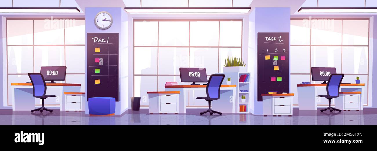 Modern office interior. Business workplace, open space room for ...