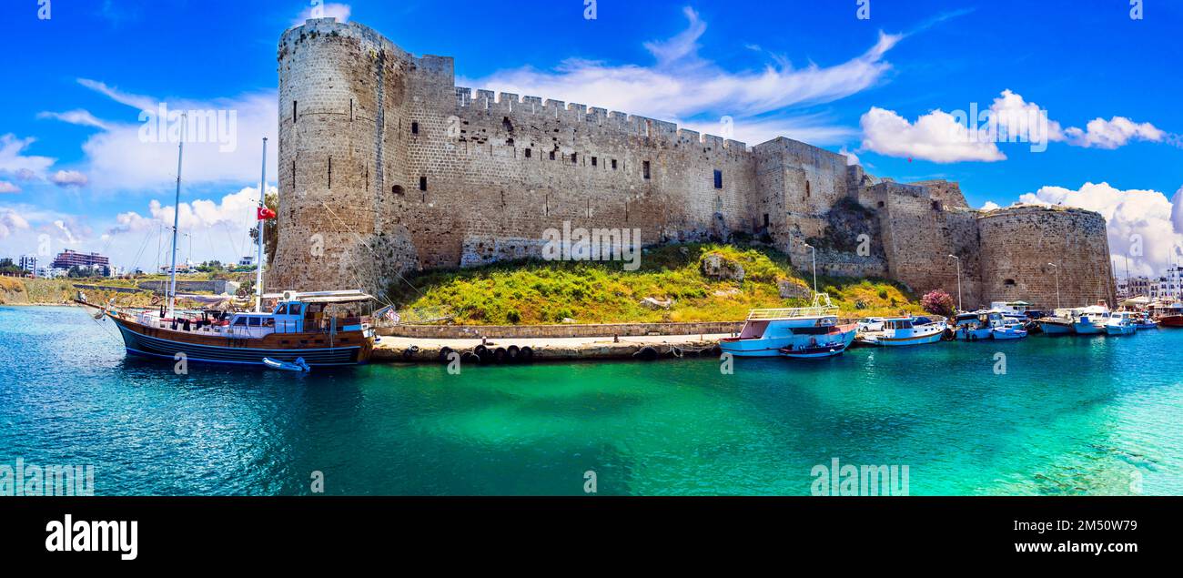 Landmarks of Cyprus - medieval fortress in Kyrenia, turkish part of ...