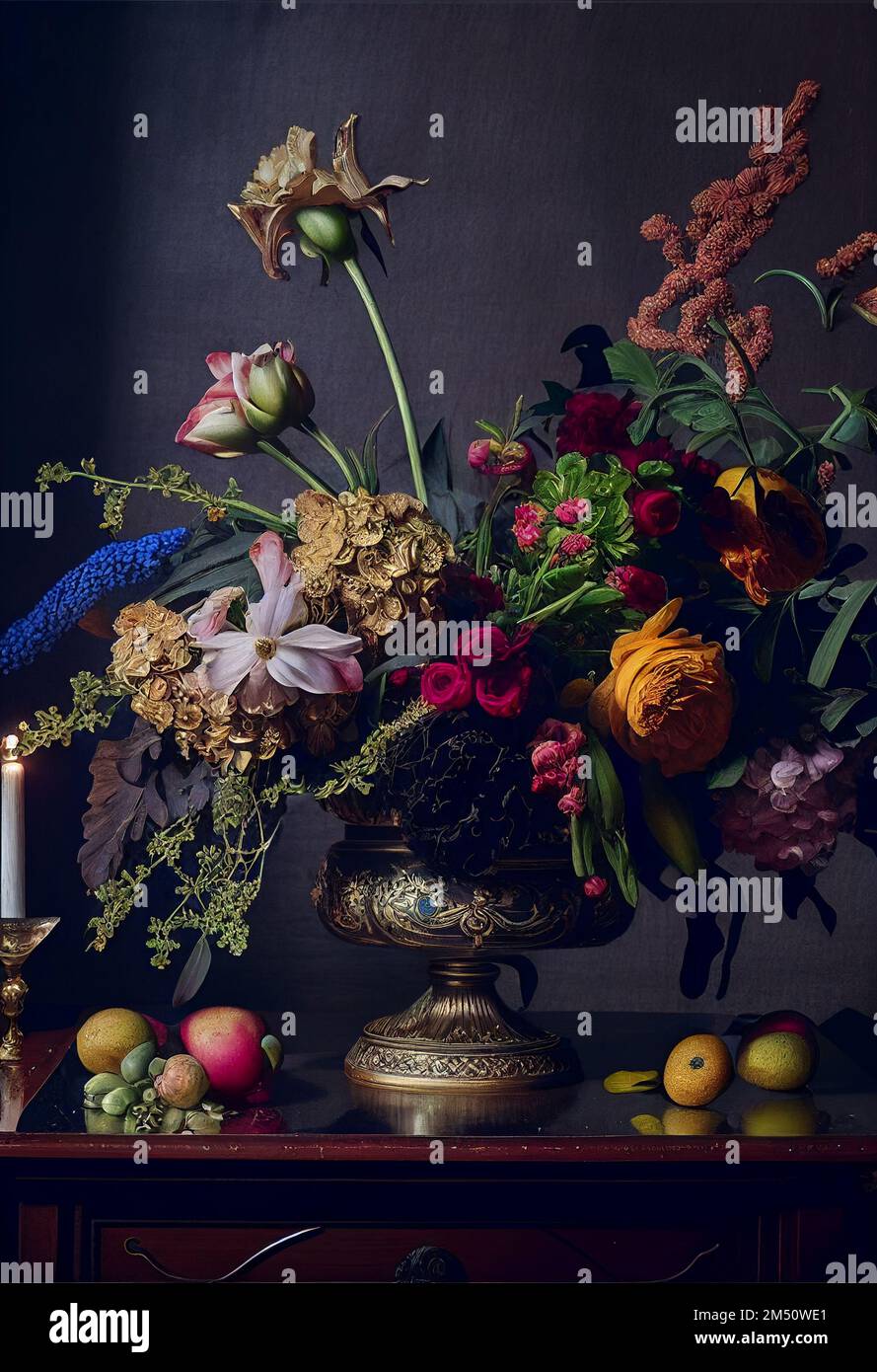 still life painting of flower arrangement Stock Photo - Alamy
