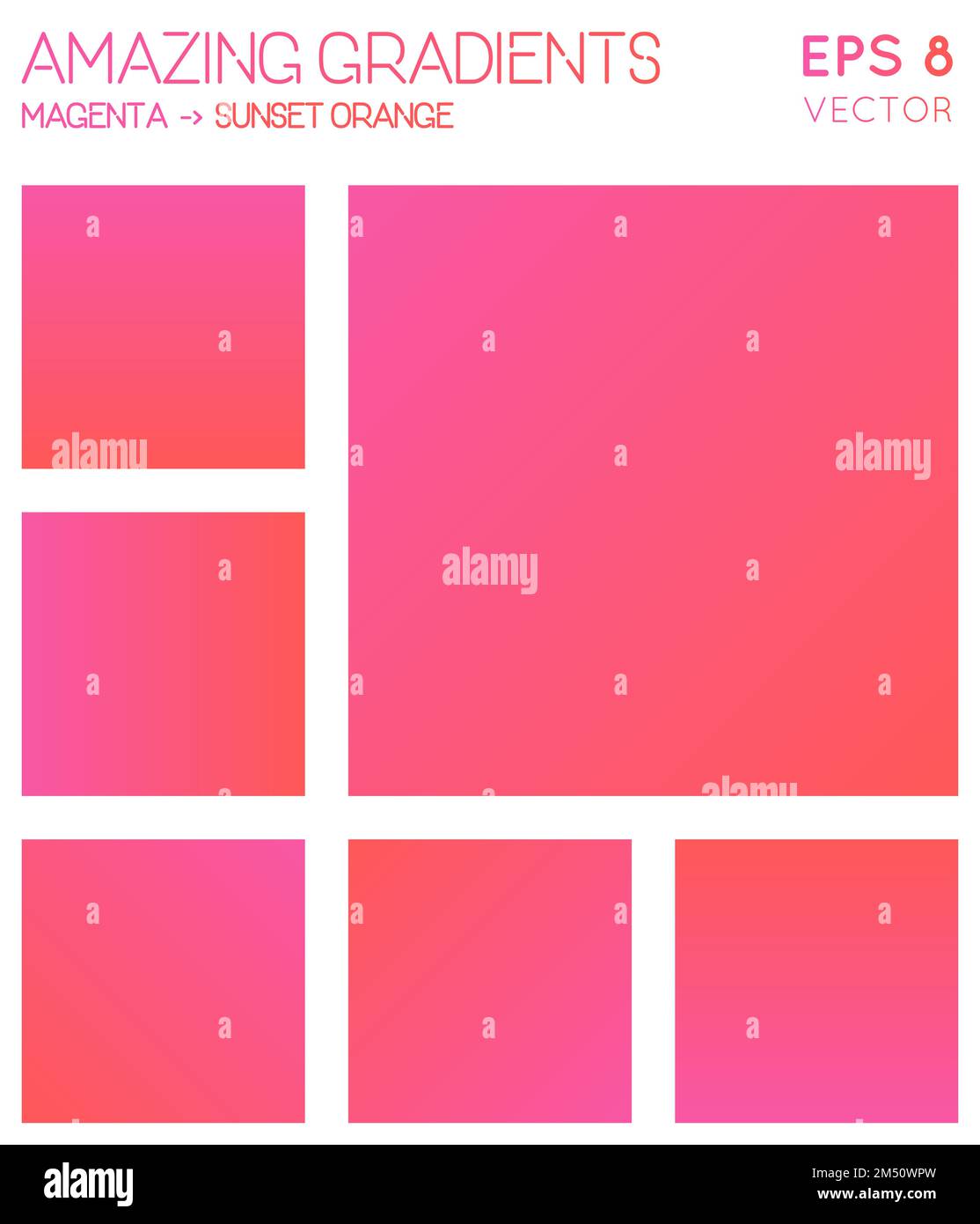 Colorful gradients in magenta and sunset orange color tones. Actual ...
