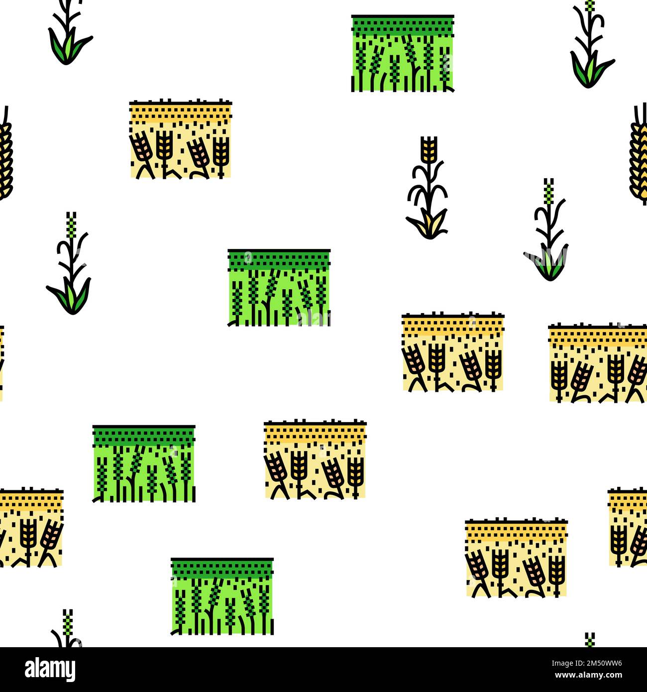 barley cereal grain harvest vector seamless pattern Stock Vector Image ...