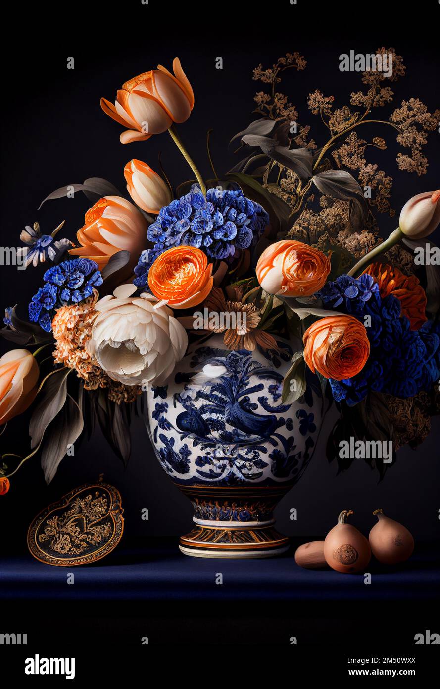 still life painting of flower arrangement Stock Photo - Alamy
