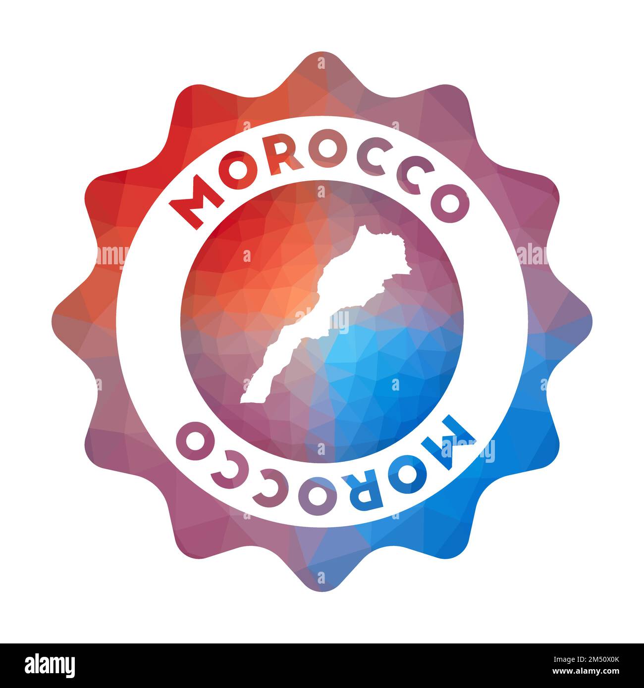 Morocco low poly logo. Colorful gradient travel logo of the country in ...