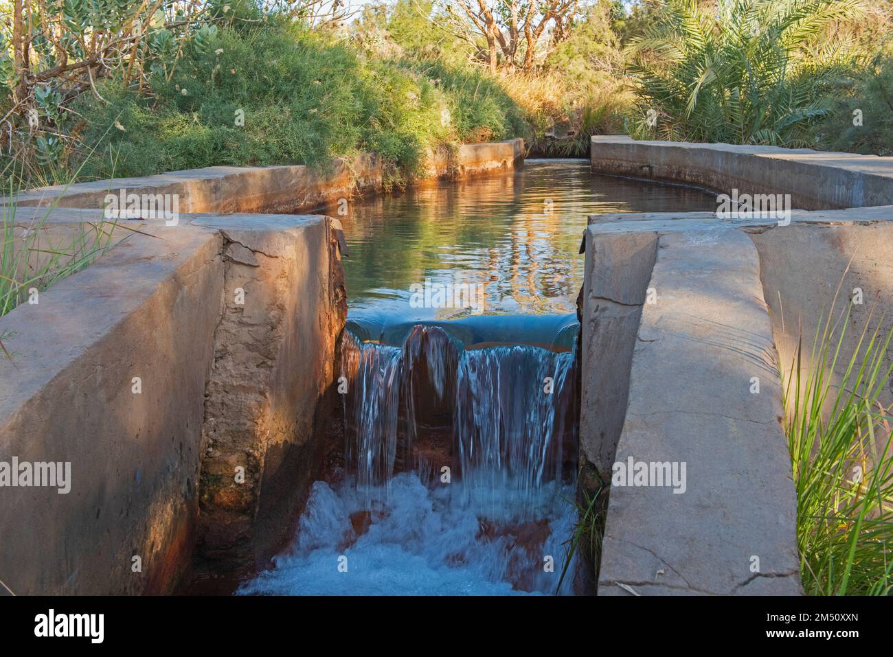 Closeup detail of water in hot spring pool trough at african egyptian ...