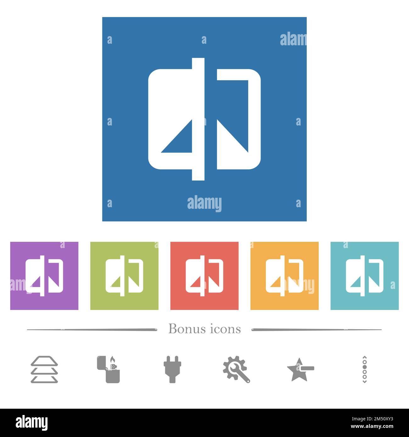 Invert theme flat white icons in square backgrounds. 6 bonus icons ...