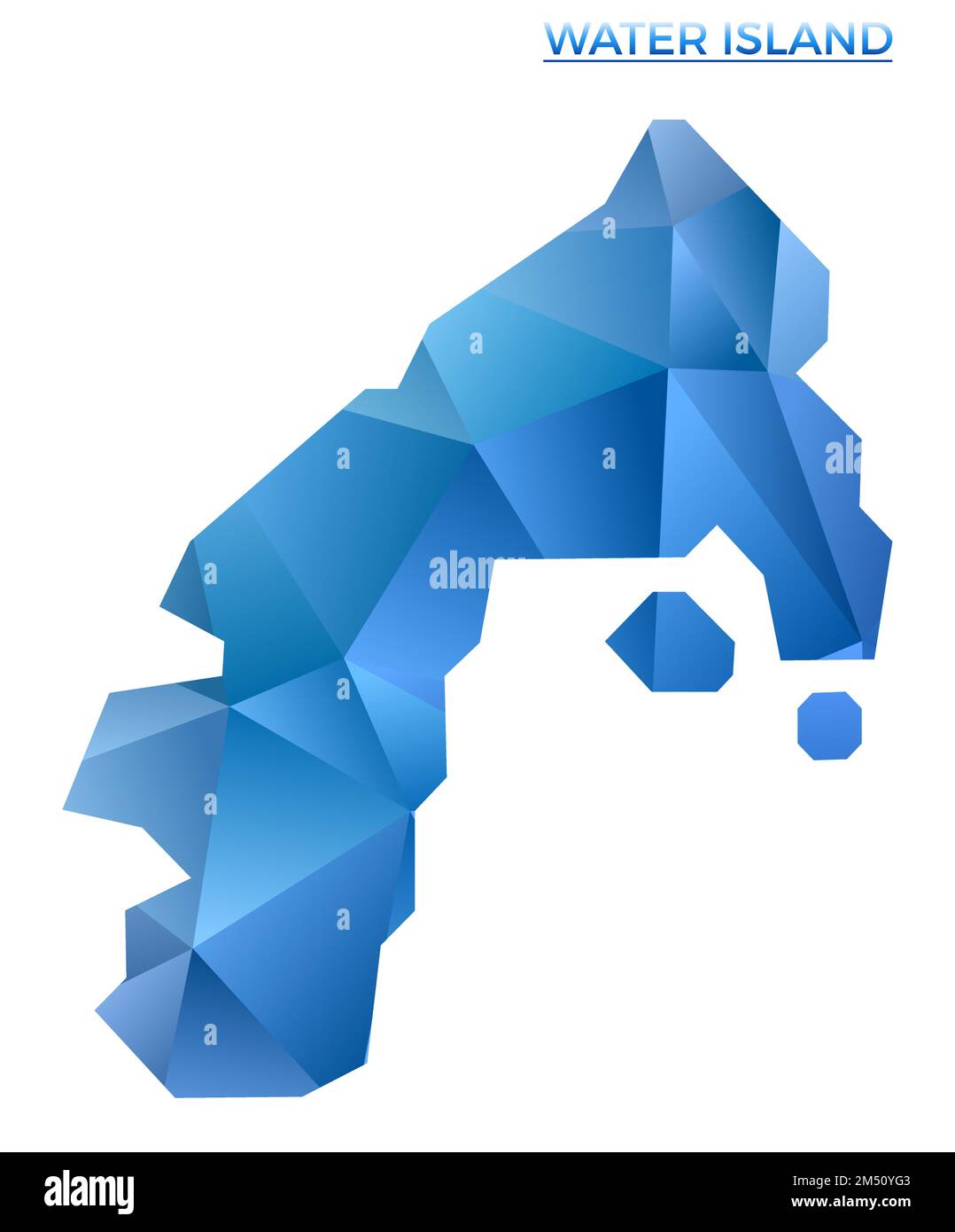 Vector polygonal Water Island map. Vibrant geometric island in low poly style. Amazing ...